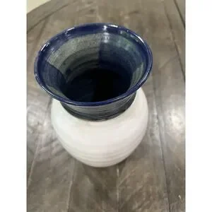 Art | Studio Art Pottery Stoneware 8 In Vase Pot Hand Turned Blue Glaze ...